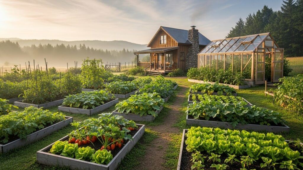 Gardening & Greenhouse Growing Year-Round - Off Grid Cabin Living